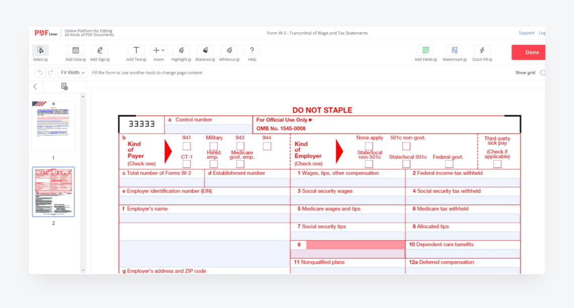 How to Fill Out W-3 Form Blanks Easily and Efficiently